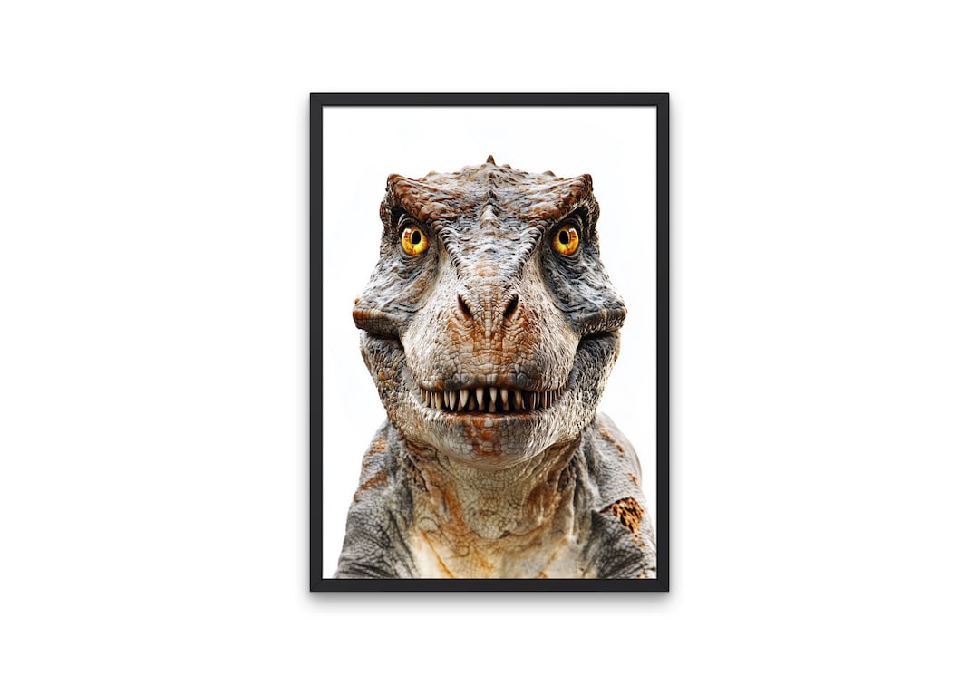 T-rex Portrait, Prehistoric Dinosaur Art, Jurassic Wall Print, Digital ...