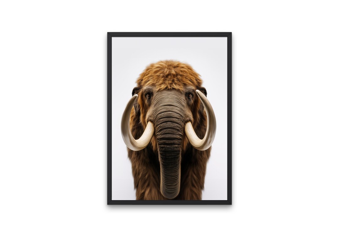 Mammoth Portrait, Prehistoric Animal Wall Art, Printable Extinct ...