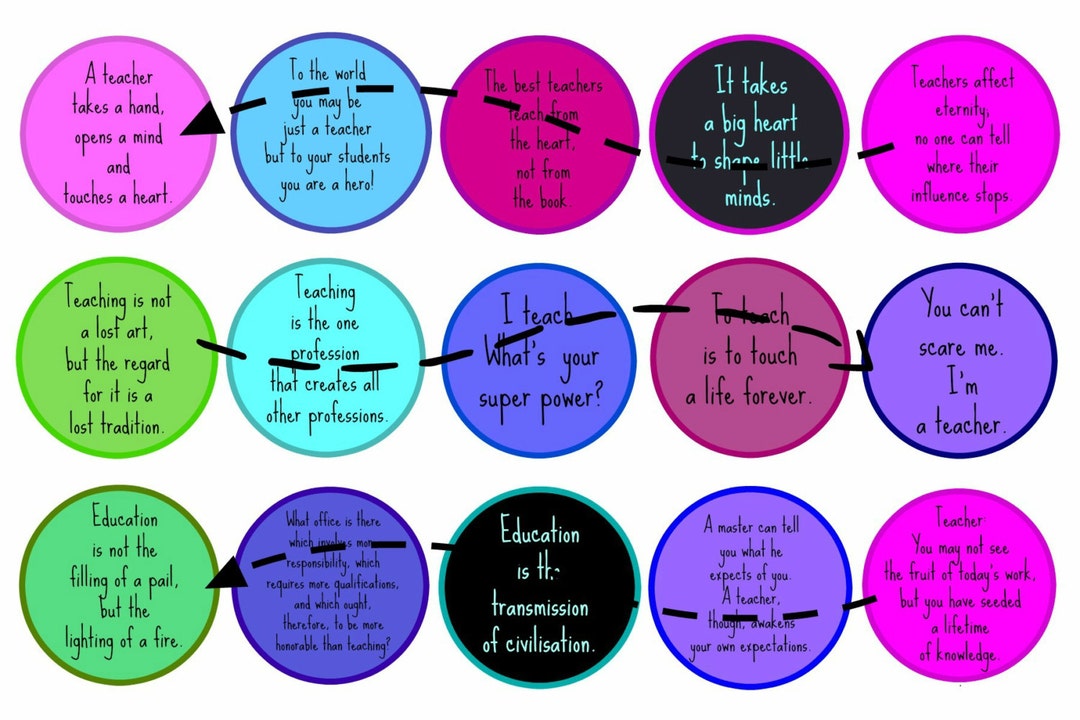 Teacher Quotes - 1 Inch Circles Digital Download - Etsy