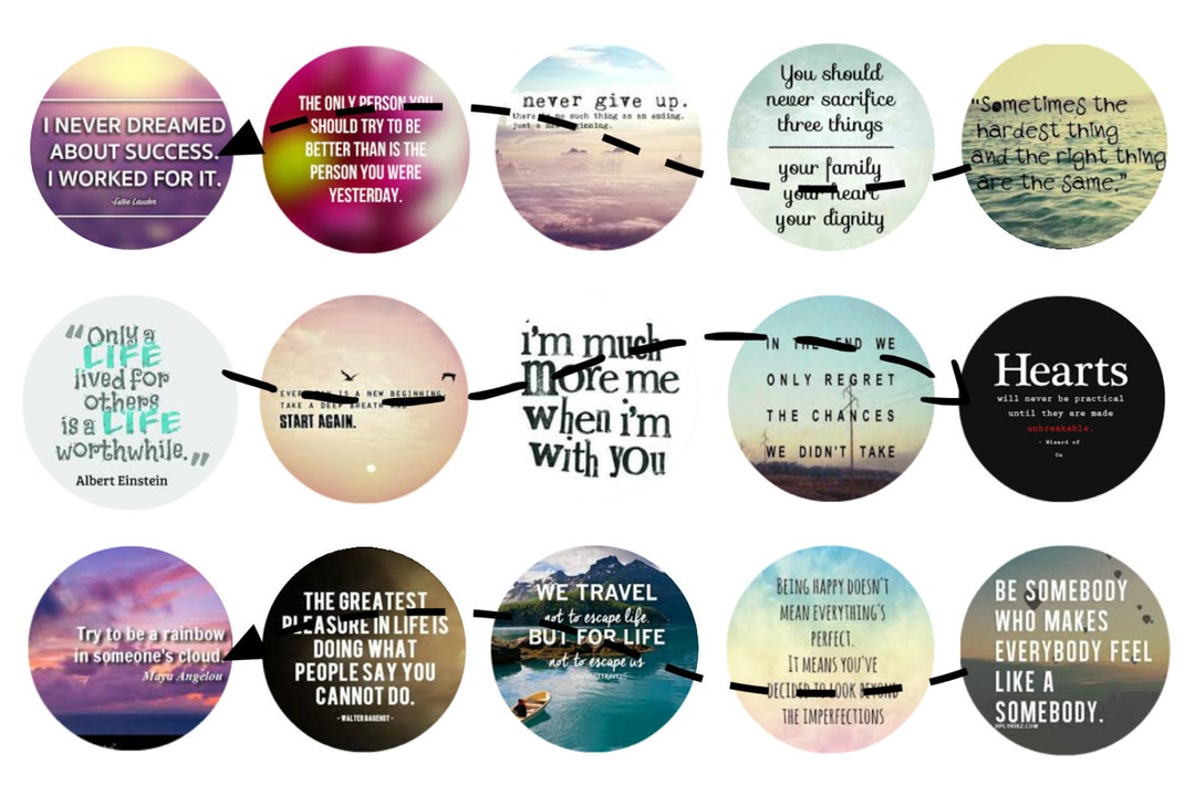 Inspirational Quotes 1 Inch Circles - Etsy