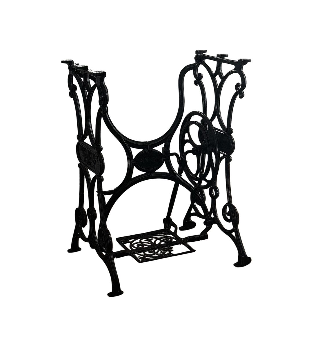 Restored Antique Singer Treadle Stand: Cast Iron Table Legs (slightly ...