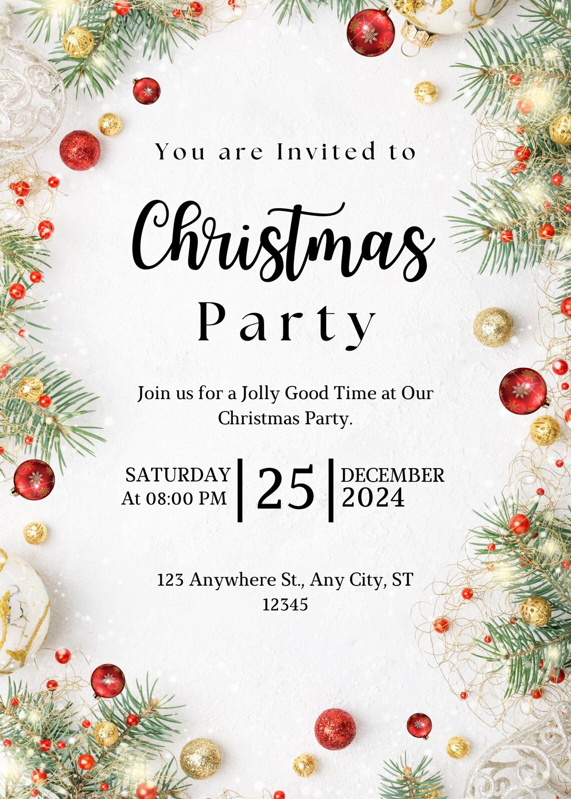 2024 Christmas Party Invitation Template - Etsy