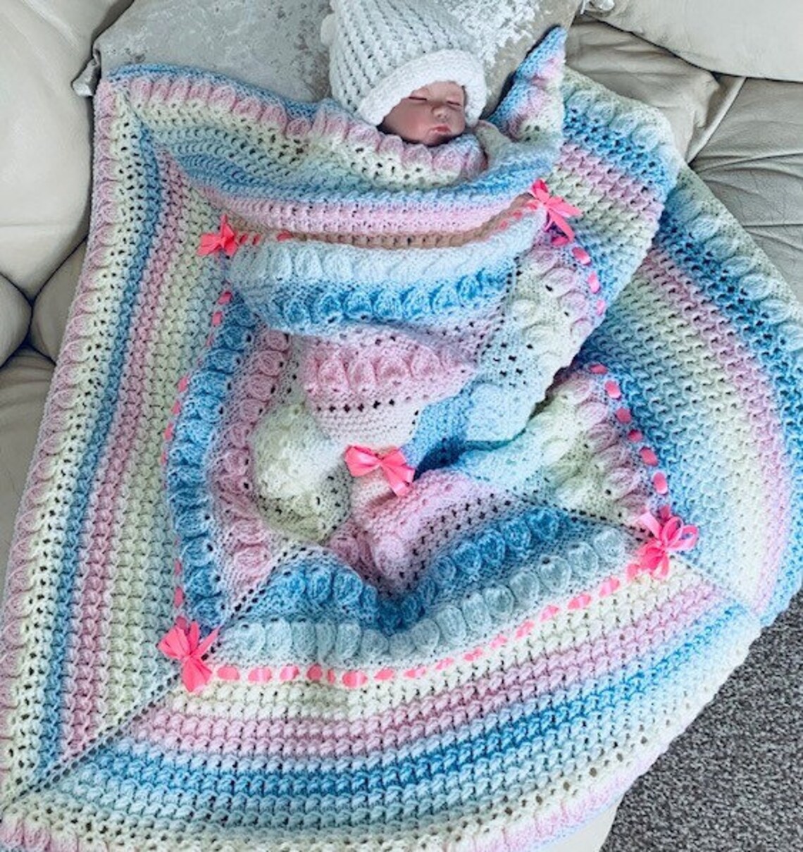 THE ROSE FAIRY Baby Blanket Knitting Pattern Pdf Only - Etsy