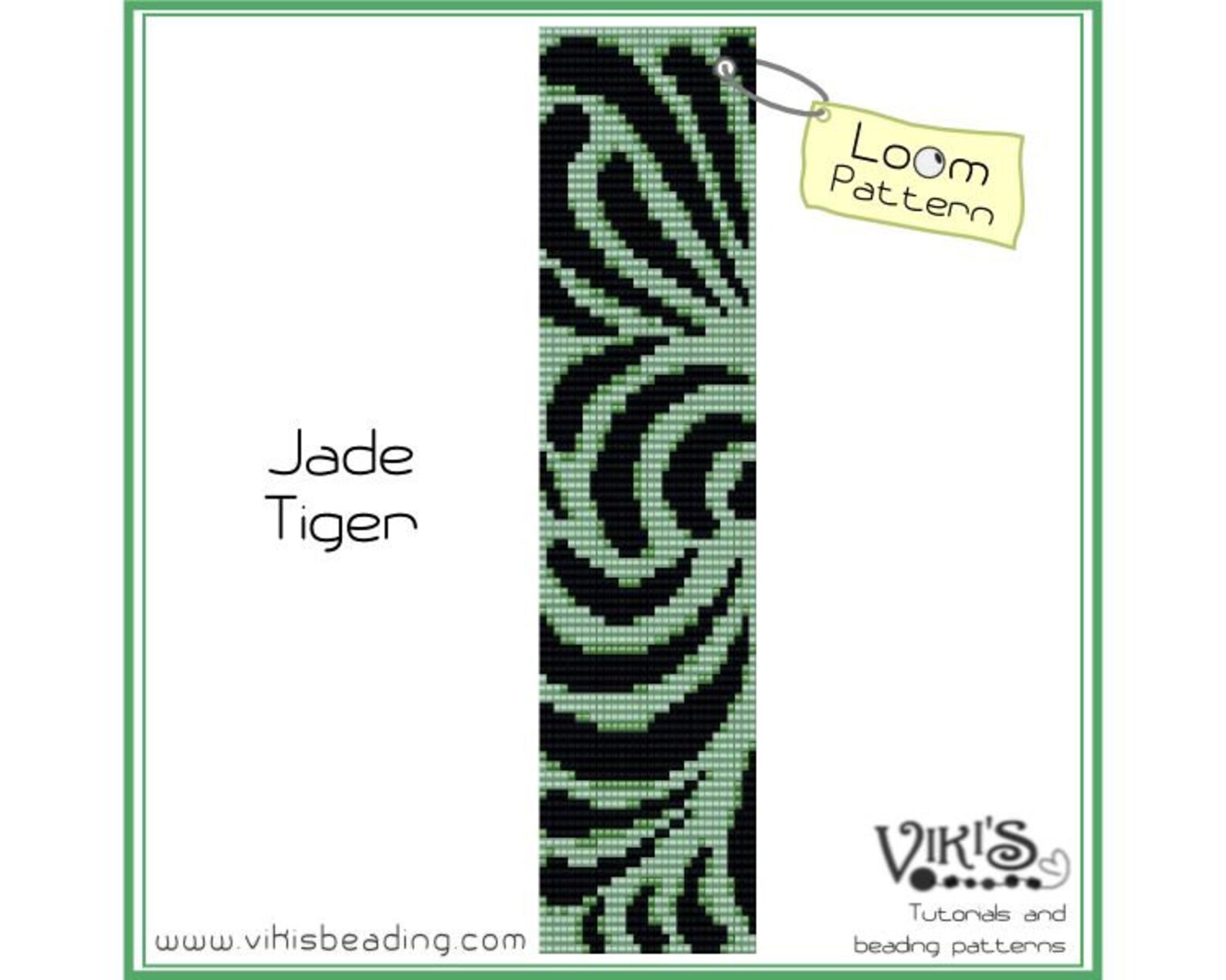 Loom Bead Pattern: Jade Tiger Bracelet - INSTANT DOWNLOAD Pdf ...