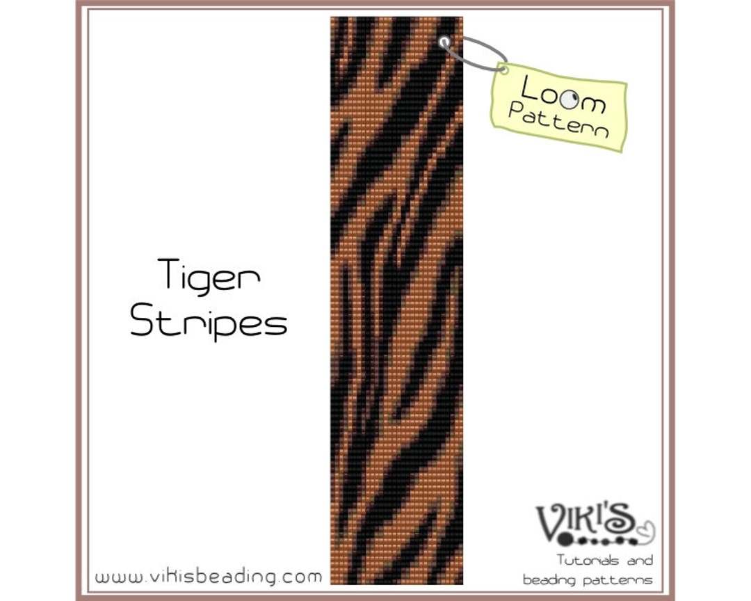 Loom Pattern: Tiger Stripes Bracelet - INSTANT DOWNLOAD Pdf - Multibuy ...