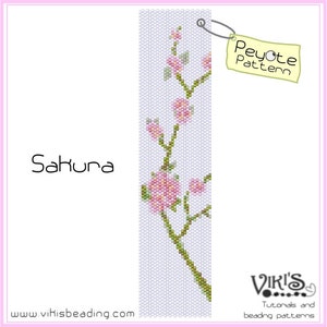 Sakura - Peyote Pattern for Cuff Bracelet - INSTANT DOWNLOAD Pdf ...
