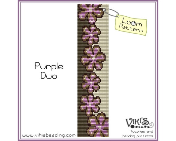 Loom Bracelet Pattern: Purple Duo INSTANT DOWNLOAD Pdf - Etsy