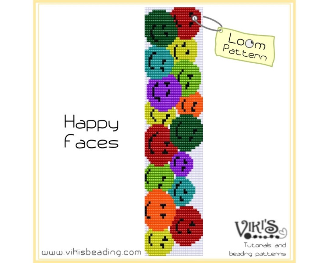 Loom Bracelet Pattern - Happy Faces - INSTANT DOWNLOAD Pdf -discount ...