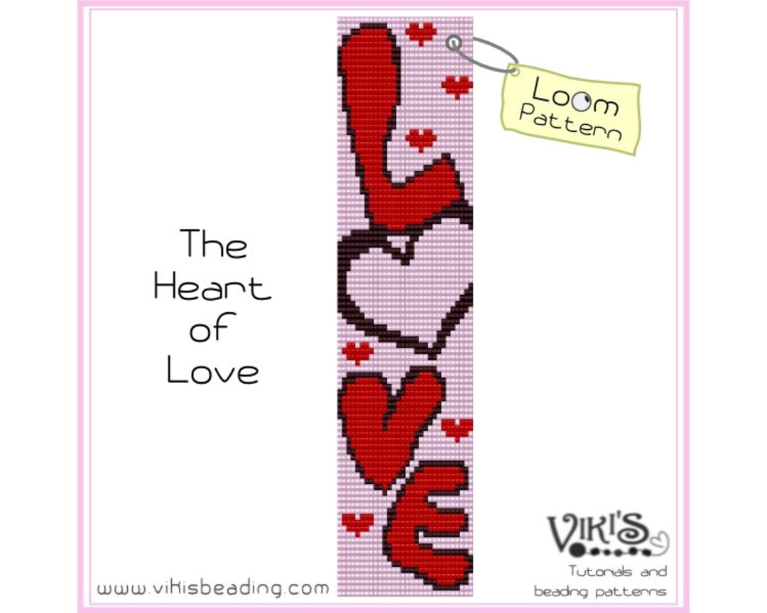 Loom Bracelet Pattern - the Heart of Love - INSTANT DOWNLOAD Pdf ...