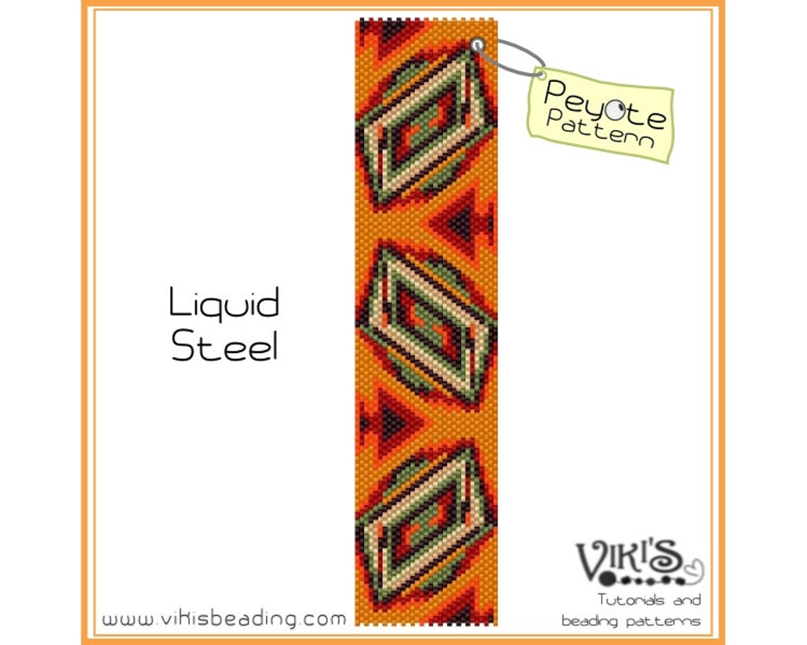Peyote Bracelet Pattern: Liquid Steel - INSTANT DOWNLOAD Pdf - Save ...