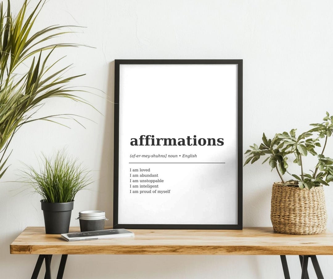 Affirmations Definition Print, Minimalist Poster, Home Decor Print ...