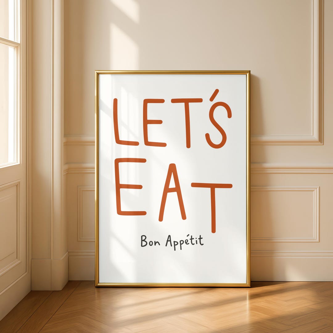 Bon Appétit Print, Modern Kitchen Decor, Minimalist Dining Room Wall ...