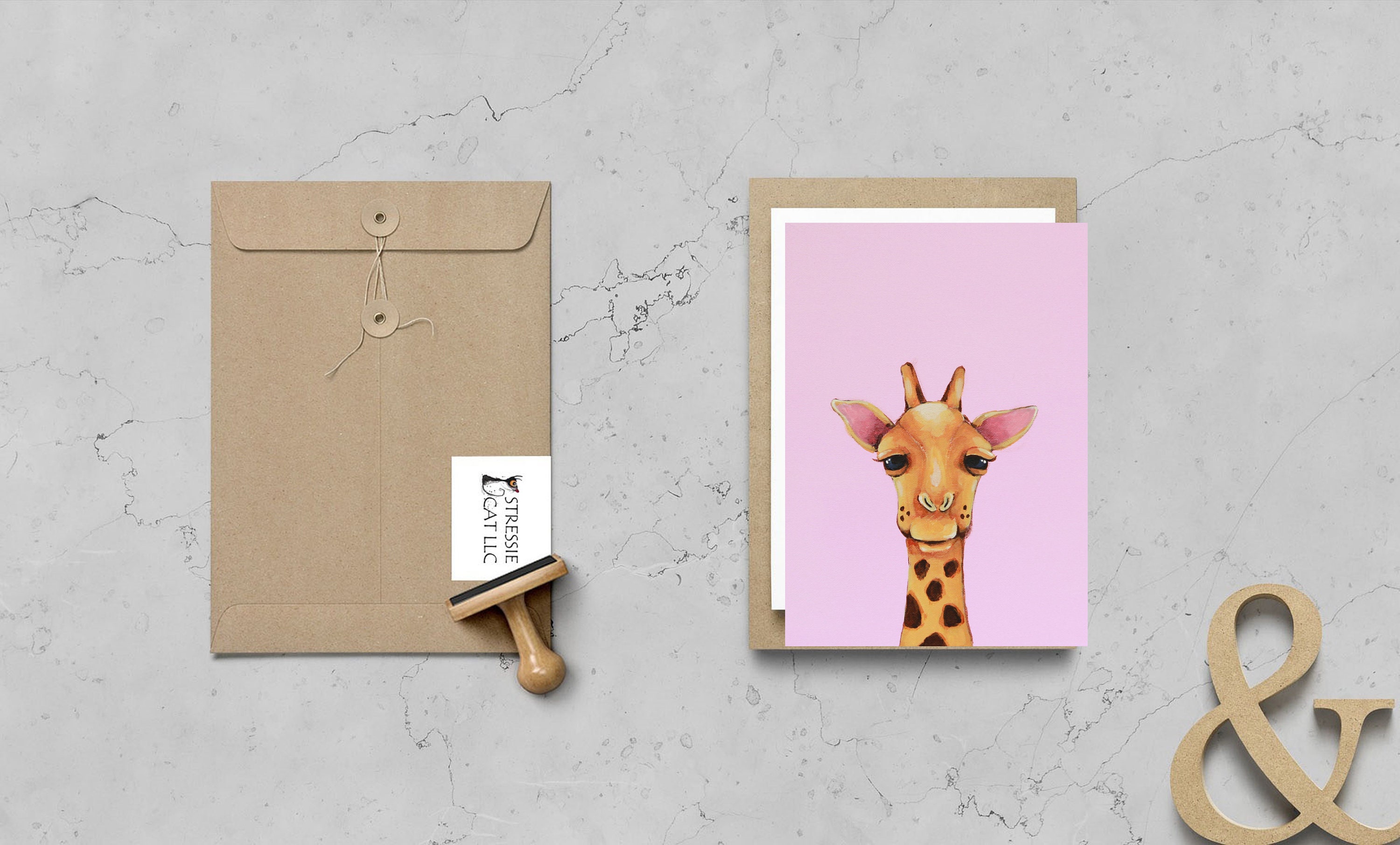 Giraffe Note Cardprintable Greeting Cardinstant | Etsy