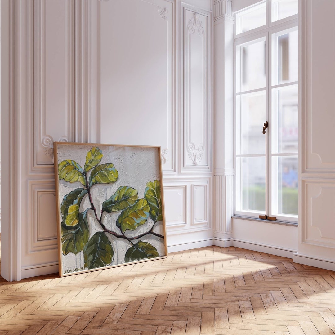 Fiddle Leaf Fig Print, Plant Print, Botanical Line Art, House Plant Art ...