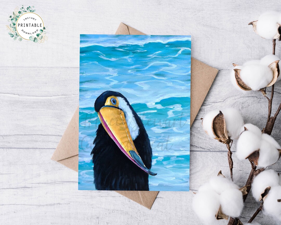 Toucan Note Card,printable Greeting Card,digital Download,instant ...