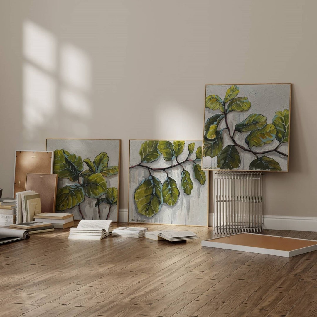 Fiddle Leaf Fig Print, SET of 3, Plant Print, Botanical Art, House ...