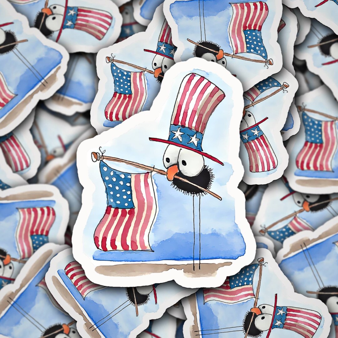 Independence Day July 4th American Flag USA Sticker for - Etsy