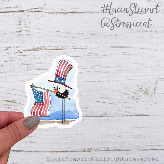 Independence Day July 4th American Flag USA Sticker for - Etsy