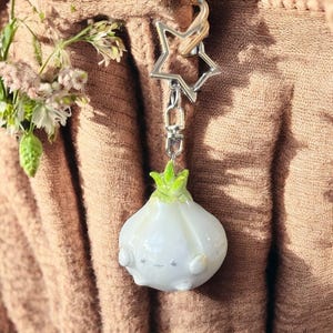Polymerclay Veggi Garlic Figurine + Keychain + Desk Friend - Etsy