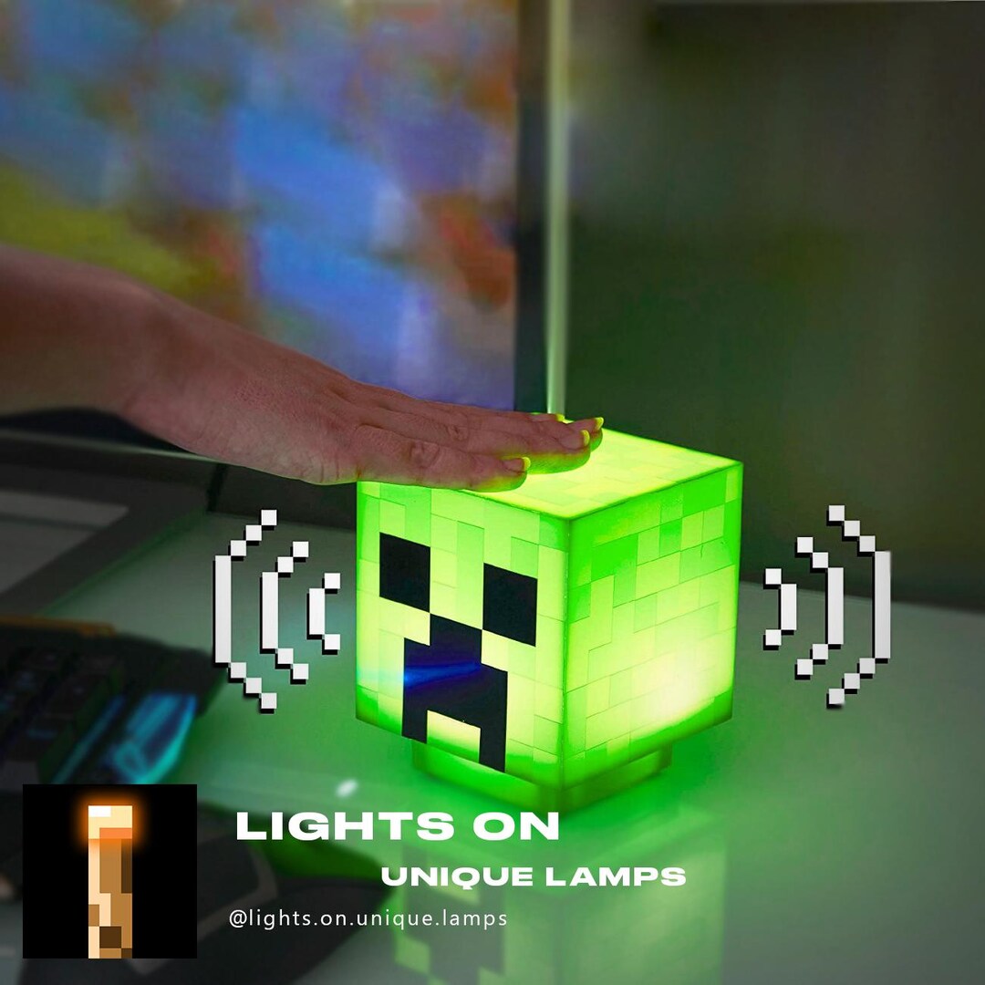 Minecraft Creeper Lamp LED Nightlight for Kids Room Gameinspired Night ...