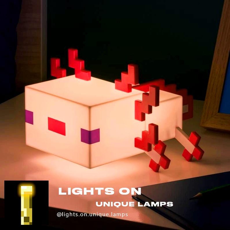 Minecraft Axolotl Lamp - LED Night Light Cute Axolotl Nightlight for ...
