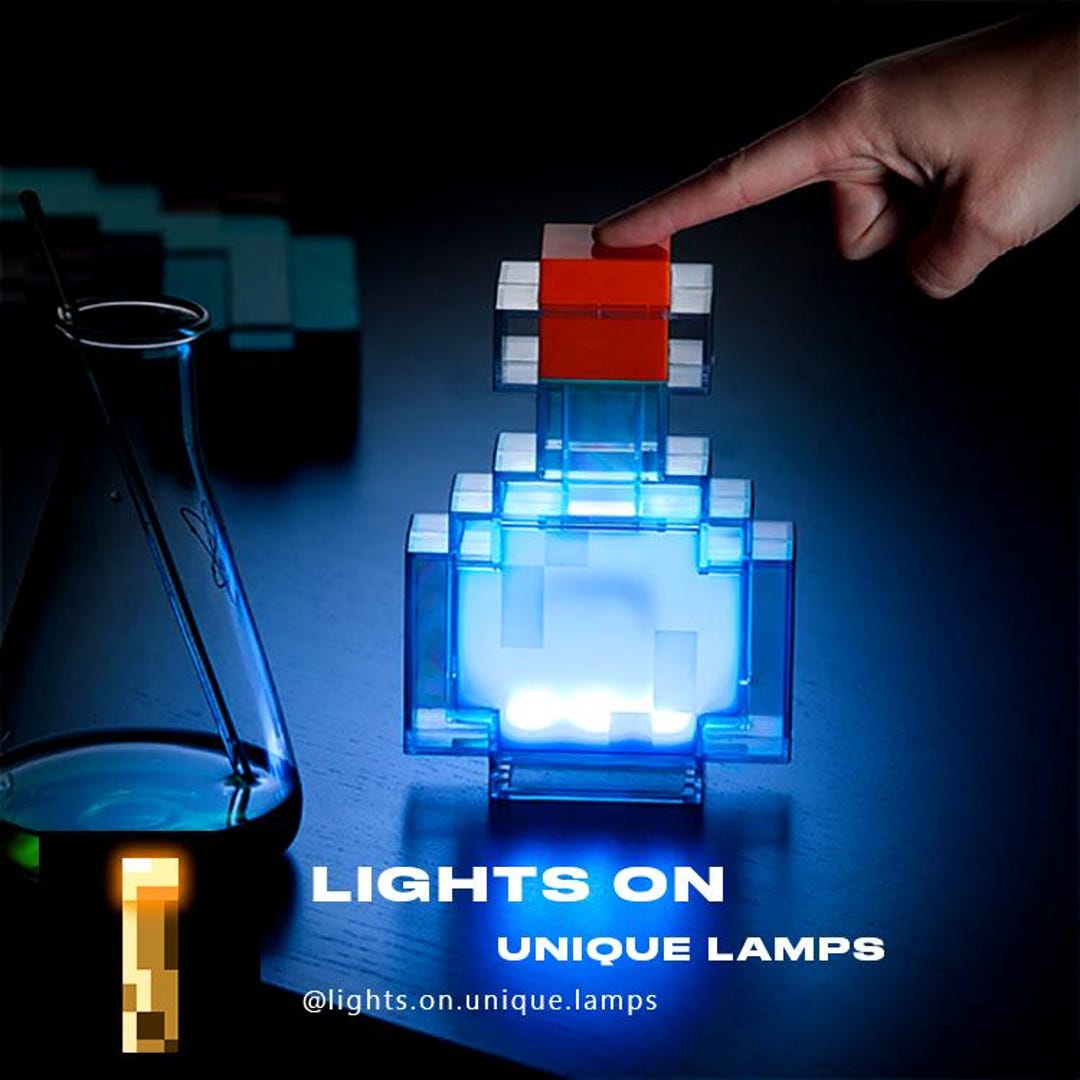 Minecraft Potion Lamp LED Night Light Unique Gaming Decor Personalized ...
