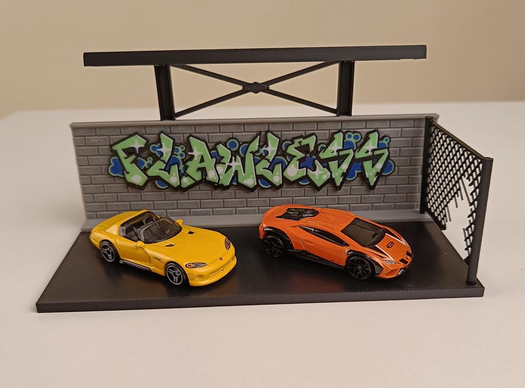 1/64 Scale Graffiti Street Scene Diorama, Hot Wheels Display, Full ...