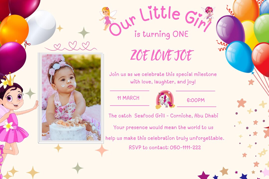 Editable Birthday Invitation Template: Fun Colorful Party (digital ...