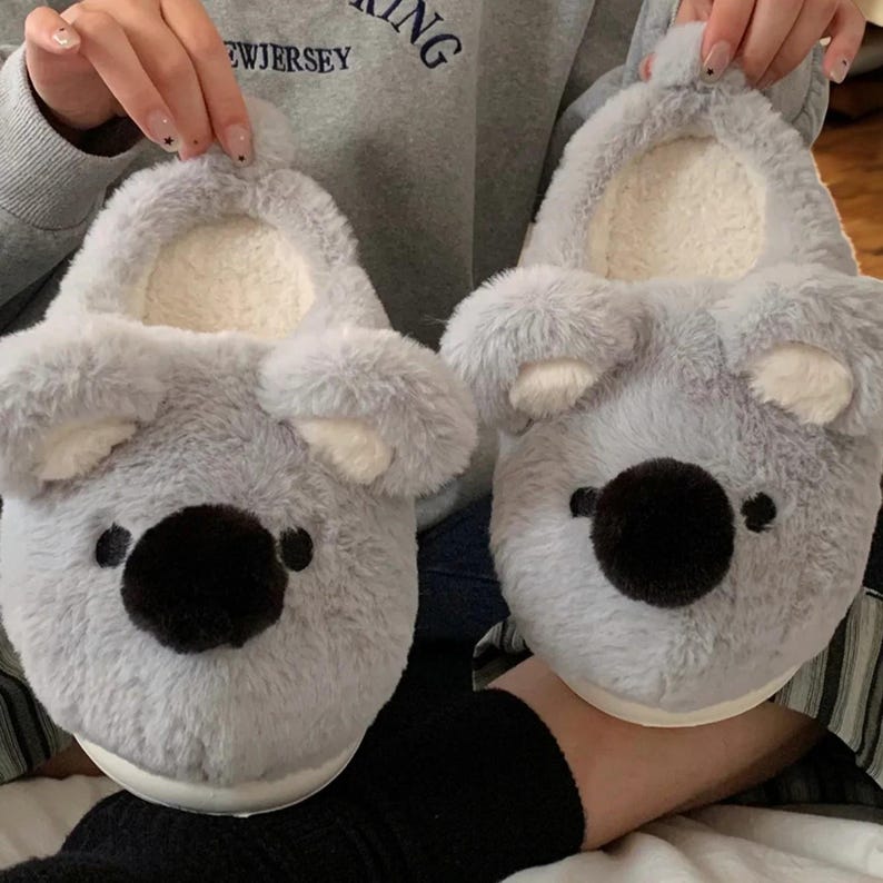 Women's Cozy Koala Slippers Plush Platform Design for Winter Warmth ...