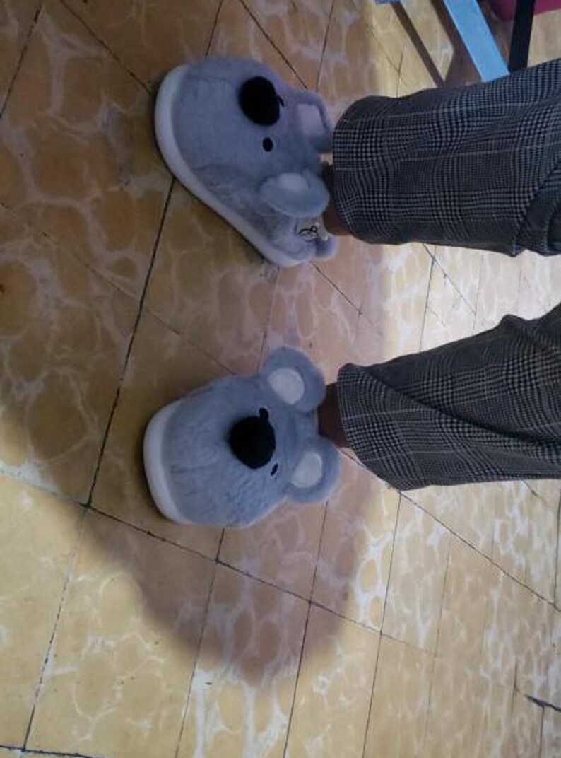 Cozy Koala Slippers Plush Platform Design for Warmth Cute Winter ...