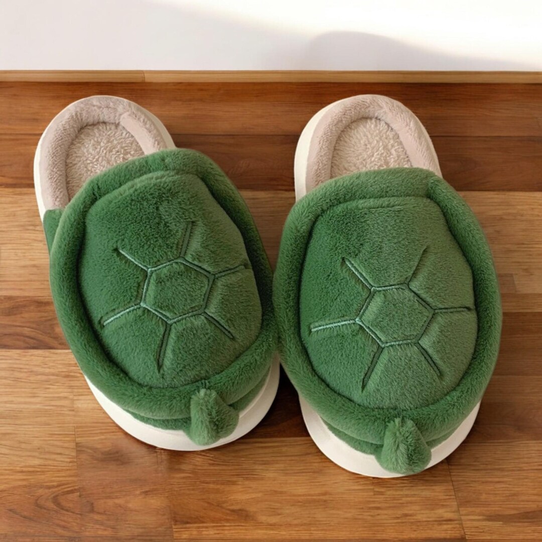 Cute Turtle Slippers | Warm Plush Winter Footwear for Cozy Home & Gifts ...