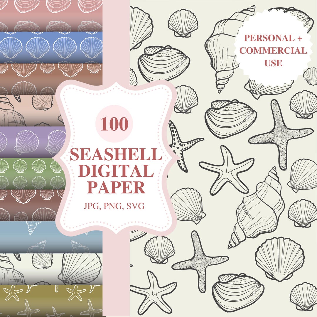 Sea Digital Paper Printable Page Background Paper Digital Commercial ...
