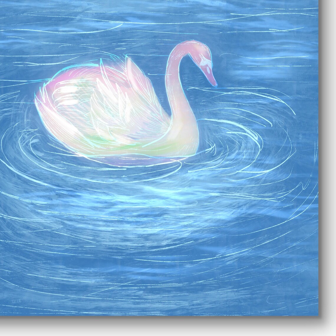 Hand Drawn Wall Art Swan Wall Art Deco Art Print Living Room Original ...
