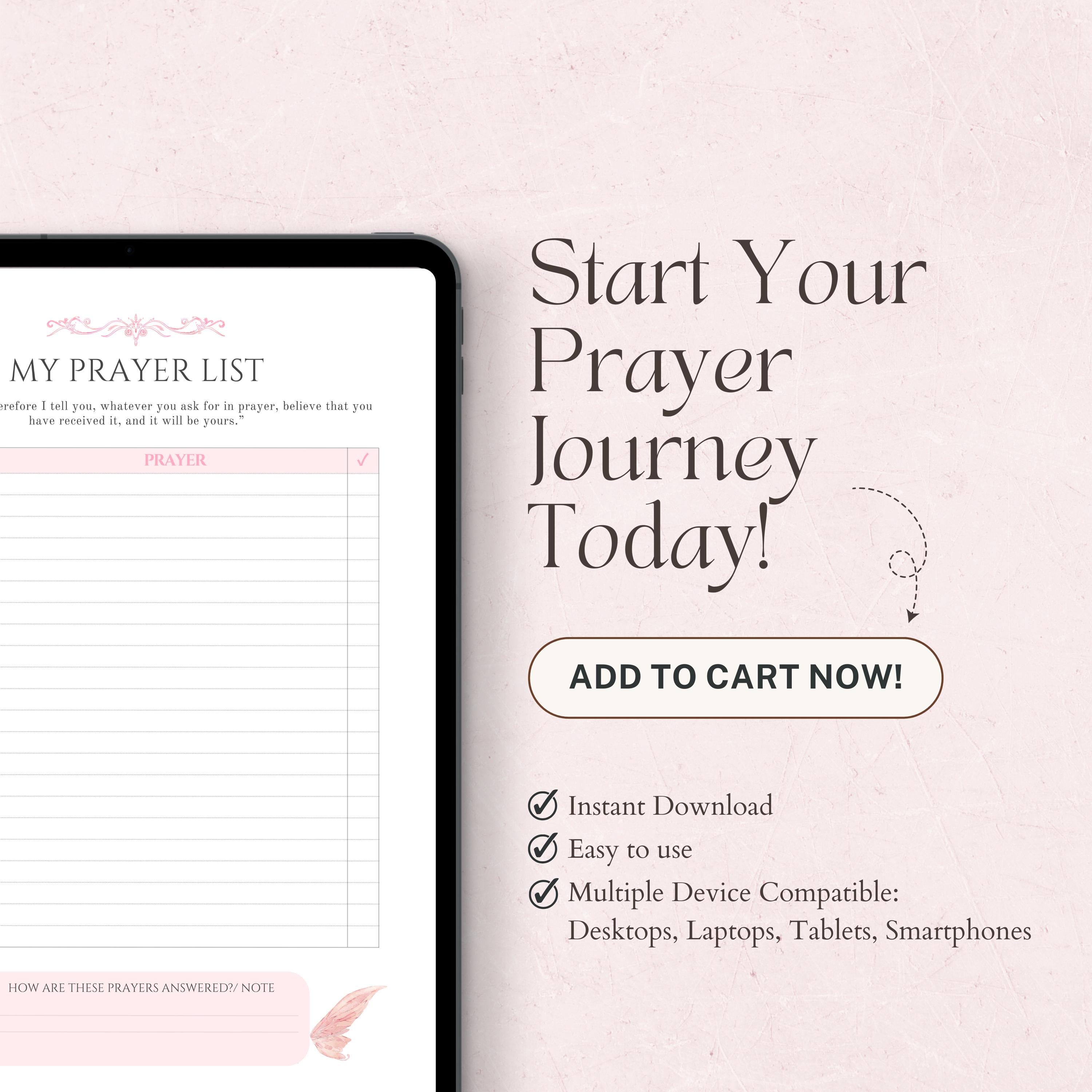 Digital Prayer Journal Printable Pages for Goodnotes Daily Planner for ...