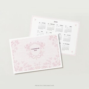 2025 Year Calendar Template Digital Pink Student Calendar Yearly ...