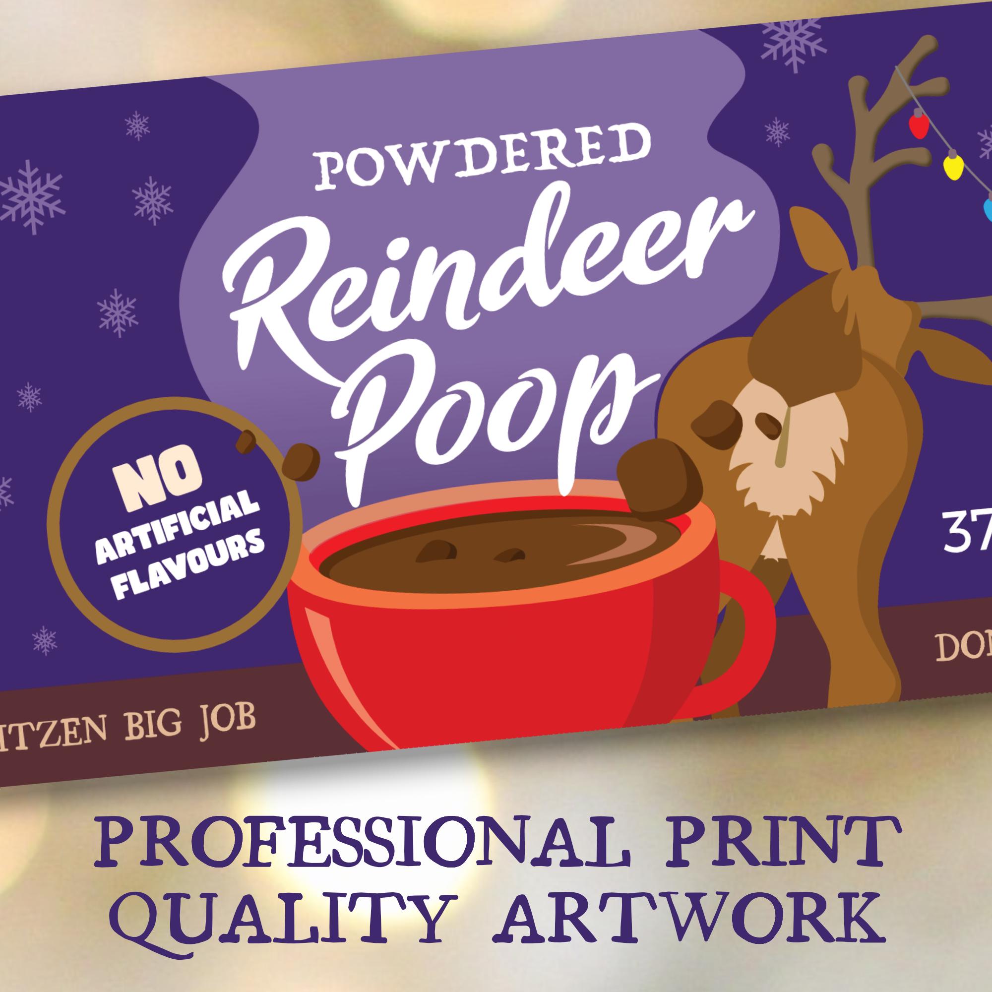 Printable Reindeer Poop Jar Label, Secret Santa Gift (digital Download ...