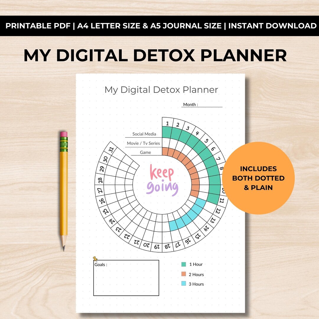 Monthly Digital Detox Plan Printable & Digital - Etsy