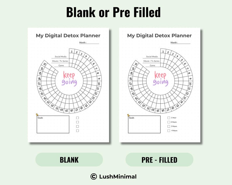 Screen Time Planner Habit Tracker Daily Log Printable Wellness Planner ...