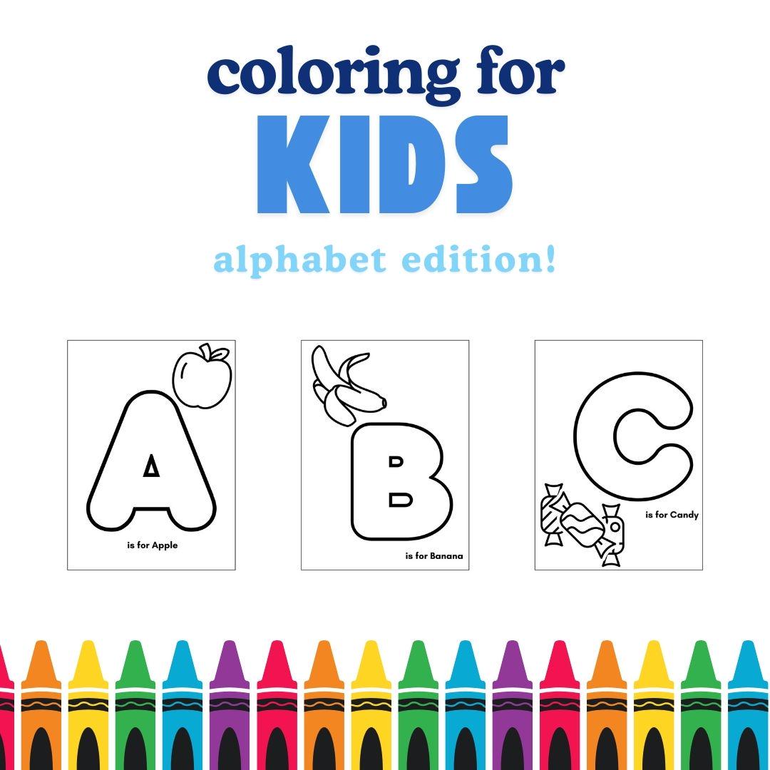 Kids Alphabet Coloring Book Instant Download - Etsy