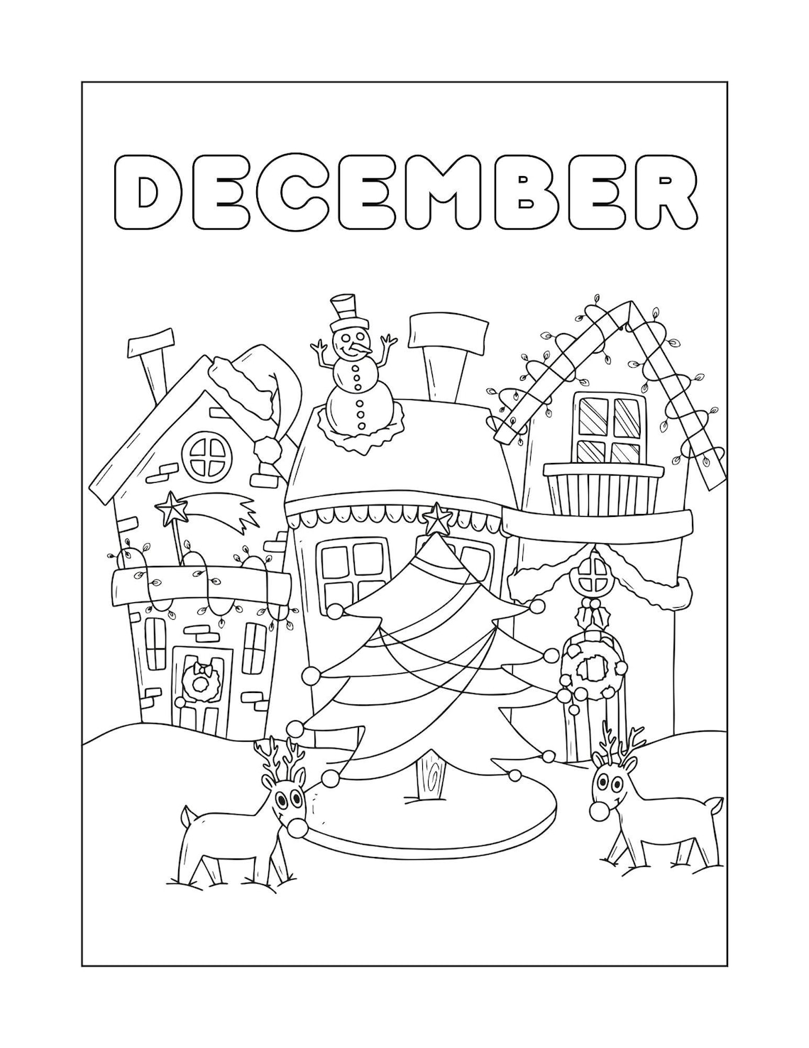 8-page Winter Kids Coloring Book Instant Download for December Fun - Etsy