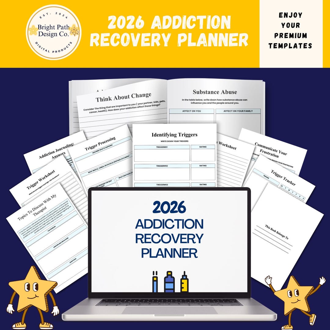 2026 Addiction Recovery Planner, Goal Tracking Journal (digital ...