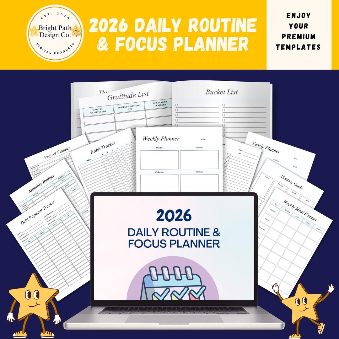 2026 Daily Routine & Focus Planner, Productivity Planner, Schedule ...