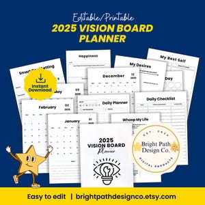 2025 Vision Board Planner, Goal Setter Organizer, Manifestation Journal ...