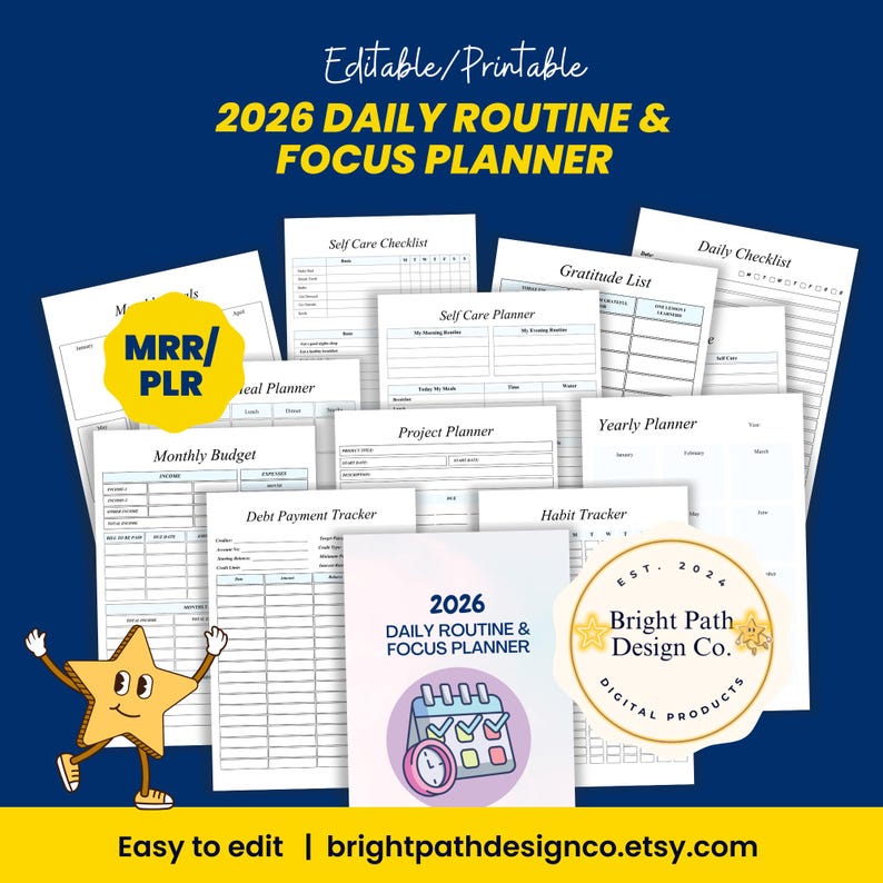 2026 Daily Routine & Focus Planner, Productivity Planner, Schedule ...