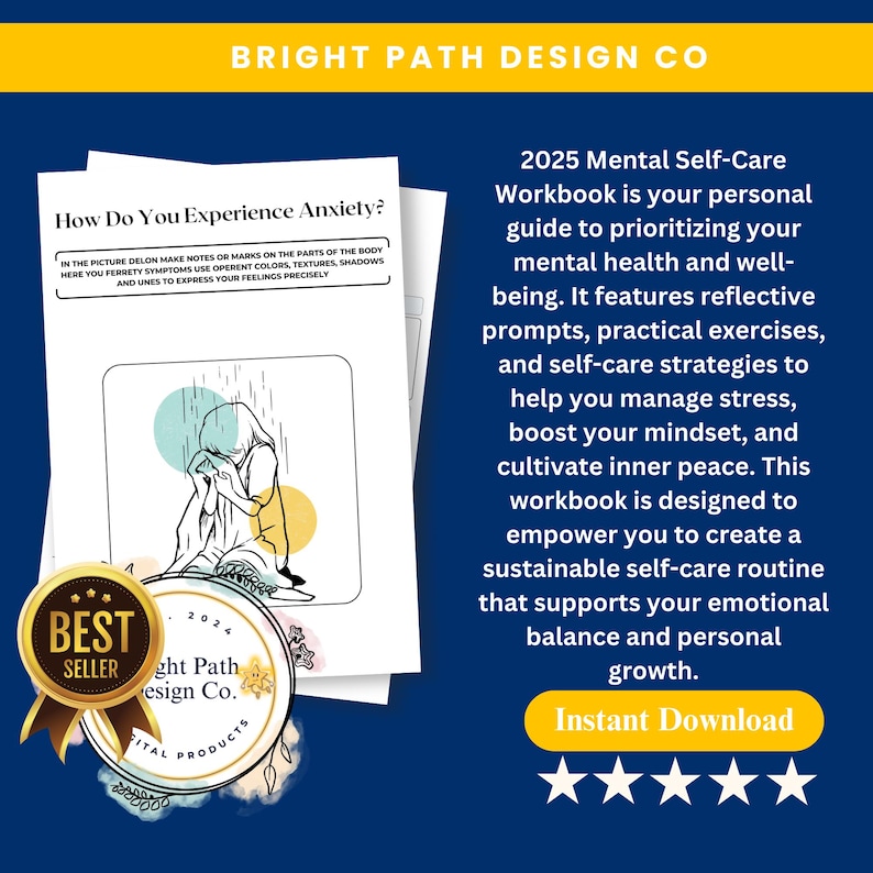 2025 Mental Self Care Workbook, Self-help Planner, Daily Journal ...