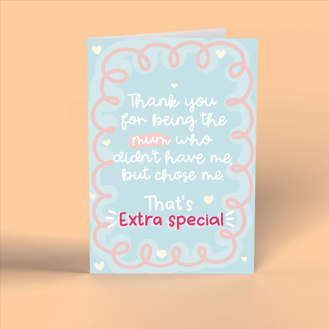 Adopted Mothers Day Card, Like a Mum Card, Step Mum Mothers Day Cards ...