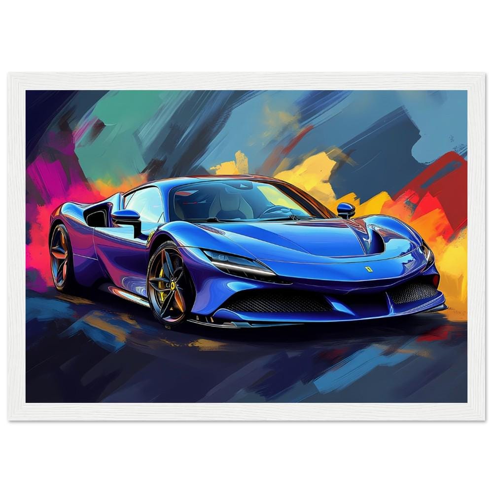 Blue Ferrari SF90 Stradale - Luxurious Artwork for Car Enthusiasts - Etsy