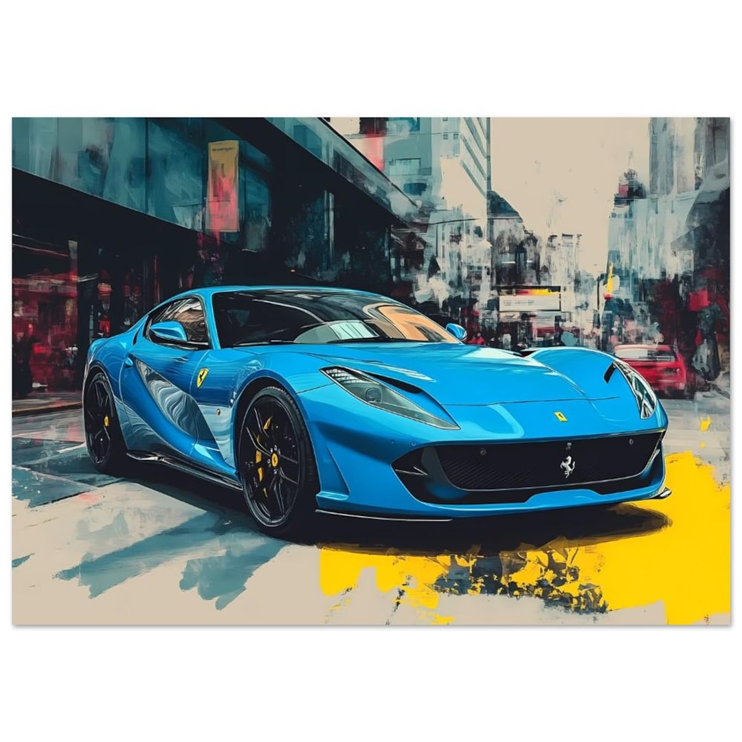 Ferrari 812 Superfast Competizione Azzurro Blue III Art Print for Car ...
