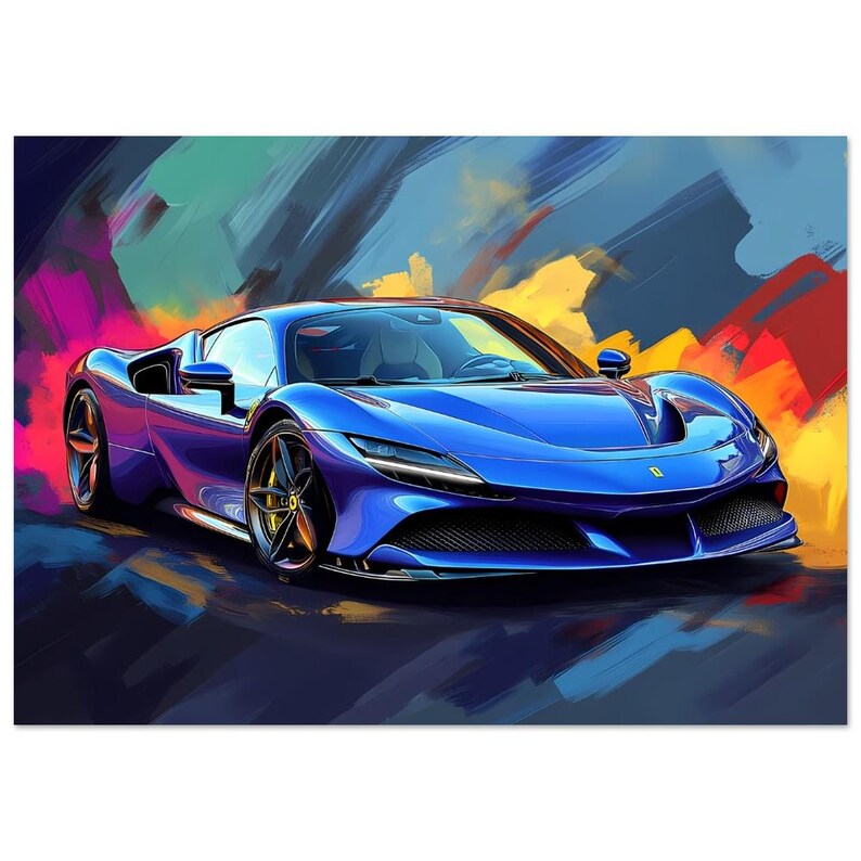 Blue Ferrari SF90 Stradale - Luxurious Artwork for Car Enthusiasts - Etsy