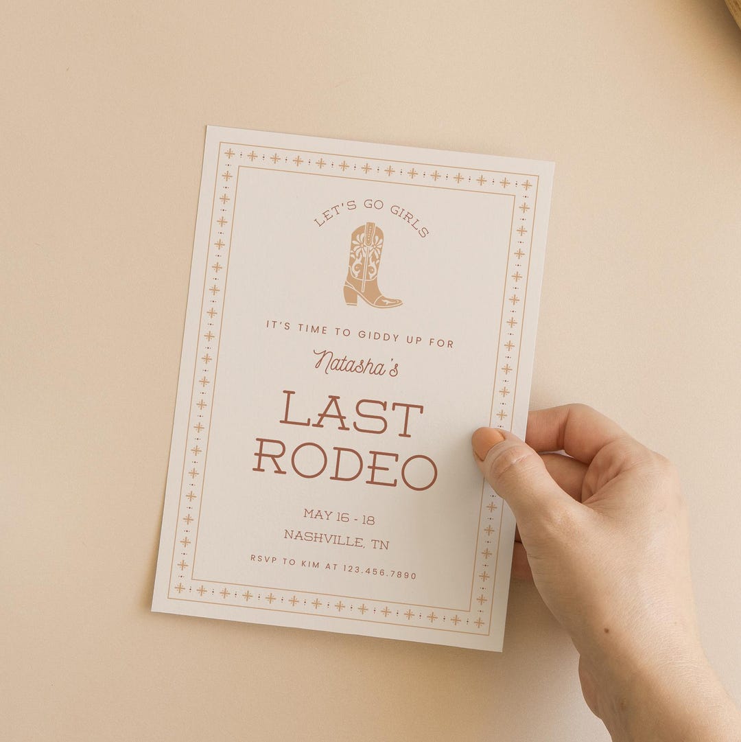 Last Rodeo Bachelorette Invitation: Western Nashville Party (print ...